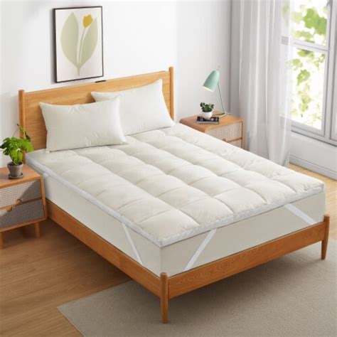 Organic Cotton Extra Thick Mattress Topper Queen 2 Inch Soft Feather