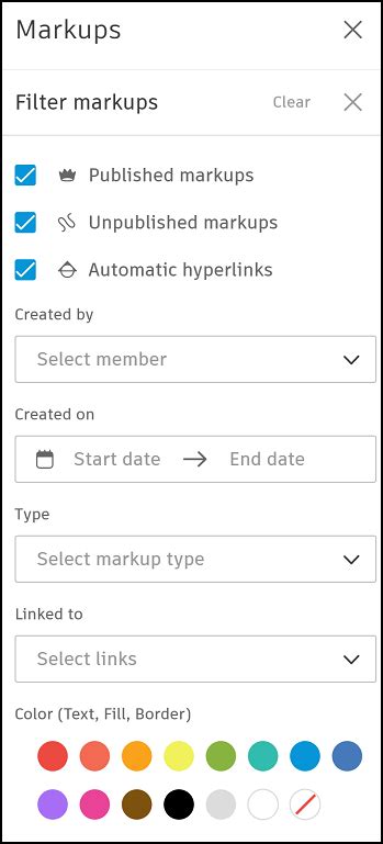 View And Filter Markups