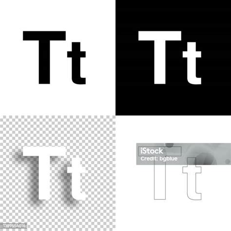 문자 T 대문자 및 소문자 디자인 아이콘입니다 빈 흰색 및 검은색 배경 선 아이콘 개념에 대한 스톡 벡터 아트 및 기타 이미지 Istock