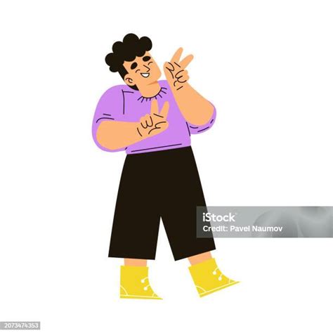 귀여운 감정적인 소년 아이 미소 짓는 느낌 행복 와 V 표시 몸짓 벡터 일러스트 레이 션 감정에 대한 스톡 벡터 아트 및 기타 이미지 Istock