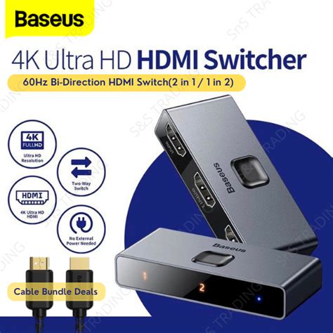 Baseus Hdmi Switcher K Hz Bidirectional Hdmi Switch Baseus Hdmi Cable For Ps Tv Box Hdmi