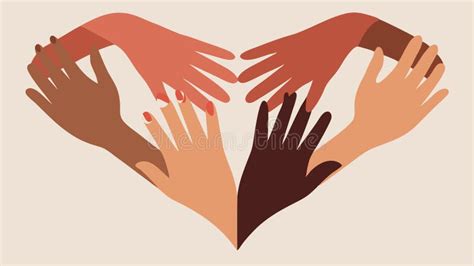 Unity Symbols A Collage Of Hands Of Different Skin Tones Creating A Heart Shape Symbolizing