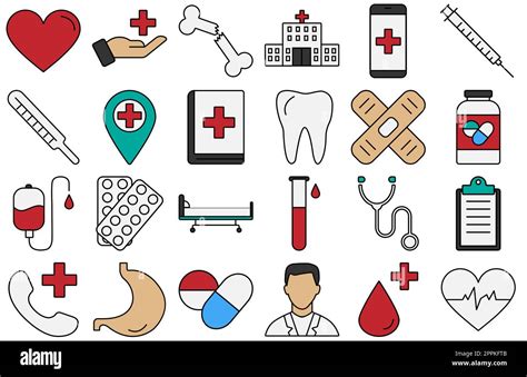 Medicine And Health Symbols Minimal Thin Line Web Icon Set Outline Icons Collection Simple