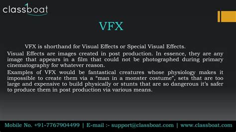 Vfx Classes In Pune Pptx Computer Animation Computer Software And Applications