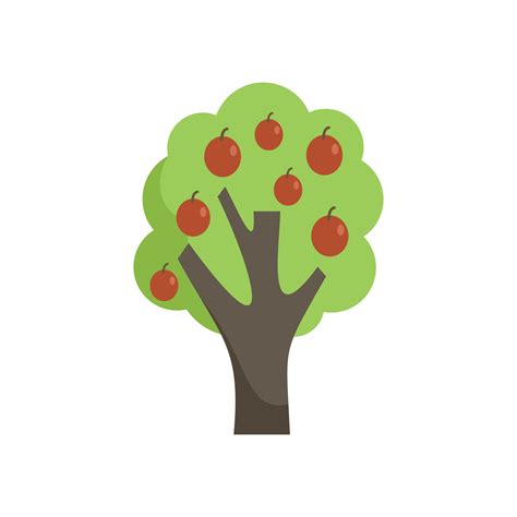 Plum Tree Icon Flat Vector Fruit Garden 17328228 Vector Art At Vecteezy