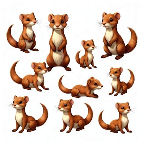 Una Serie De Imágenes De Ardillas Una De Las Cuales Tiene Una Ardilla En La Cabeza Vector