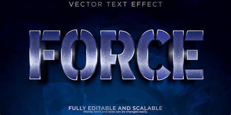 premium vector force text effect editable soldier and war text style