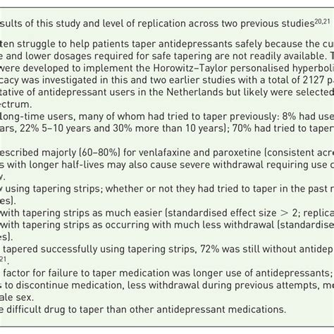 Short Summary Of Results Of This Study And Level Of Replication Across