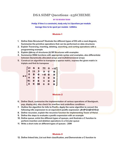 Dsa Super Important 23scheme 1 Pdf Pdf Pdf Teaching Methods And Materials Computers