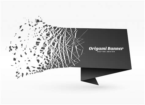 버스트 효과와 추상 종이 접기 배너 무료 벡터