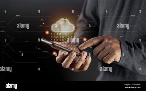 Cloud Computing Concept Connect To Cloud Businessman Or Information