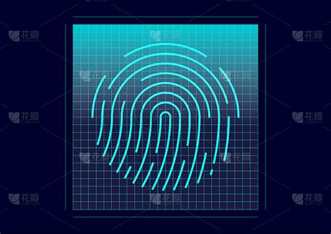 抽象矢量指纹图标 符号