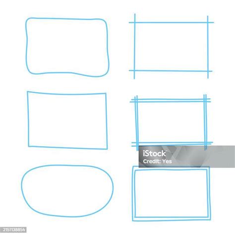 텍스트의 줄 테두리입니다 손으로 그린 사각형 프레임입니다 낙서 디자인 요소 벡터 일러스트 모양 텍스트 박스에 대한 스톡 벡터 아트 및 기타 이미지 Istock