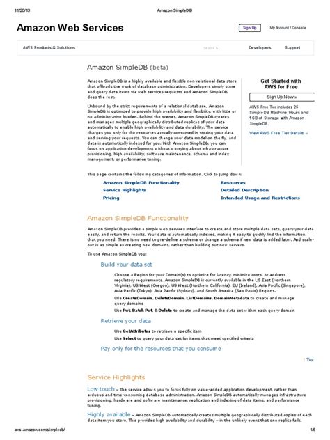 Amazon Simpledb Pdf Amazon Web Services Databases