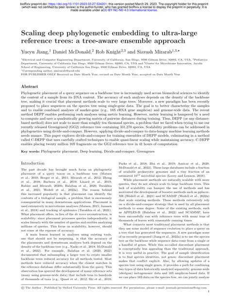 Pdf Scaling Deep Phylogenetic Embedding To Ultra Large Reference