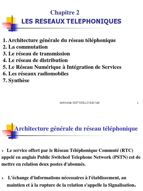 Chapitre 2 Pdf Commutateur Téléphonique Réseau Téléphonique Commuté