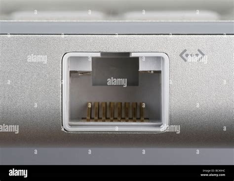 Close Up Of An Ethernet Port On A Laptop Computer Stock Photo Alamy