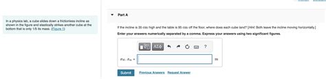 In A Physics Lab A Cube Slides Down A Frictionless