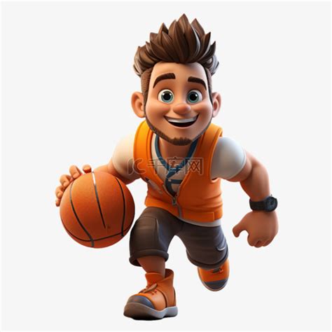 3d打篮球人物卡通立体可爱职业素材图片免费下载 千库网