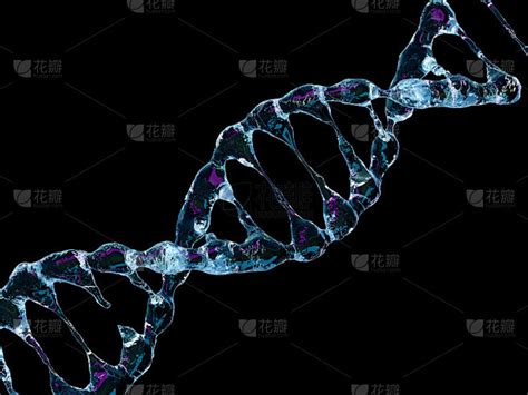 Dna链。抽象的科学背景。三维渲染