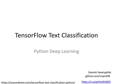 Tensor Flow Text Classification Pptx Programming Languages Computing