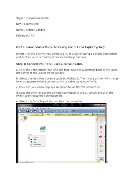 Tugas Cisco Packet Tracer Pdf Command Line Interface Computer