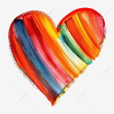 Abstract Heart Shaped Drawing With Colorful Stripes Abstract Heart