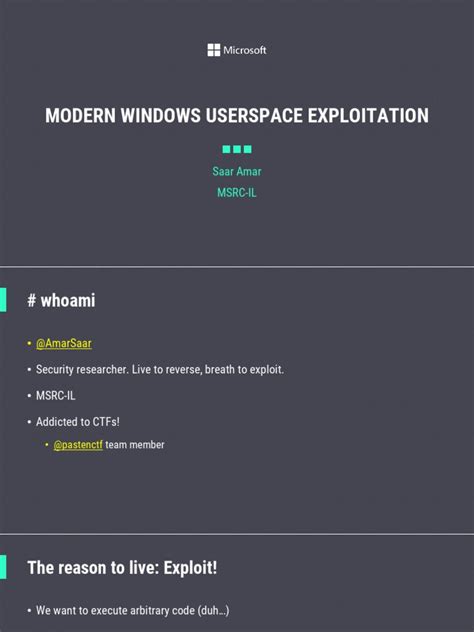 Modern Windows Exploitation Techniques Across Os Versions Pdf Operating System Technology