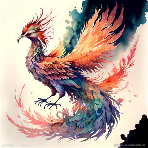 水彩画凤凰设计图 绘画书法 文化艺术 设计图库 昵图网