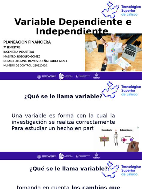 Variable Dependiente E Independiente Pdf Variable Matemáticas