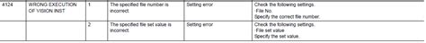 DX ALARM CODE WRONG EXECUTION OF VISION INSTRUCTION Yaskawa Motoman