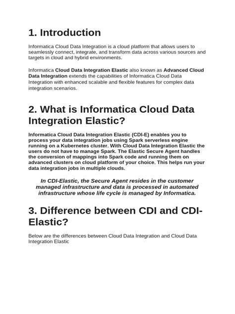 Informatica Cloud Data Integration Elastic Cdi E Pdf Cloud
