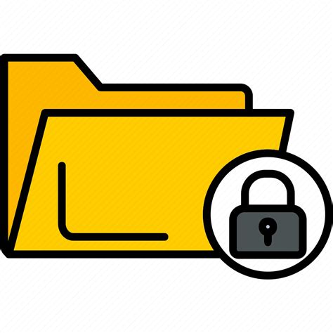 Folder Lock Documents Locked Private Secure Security Icon