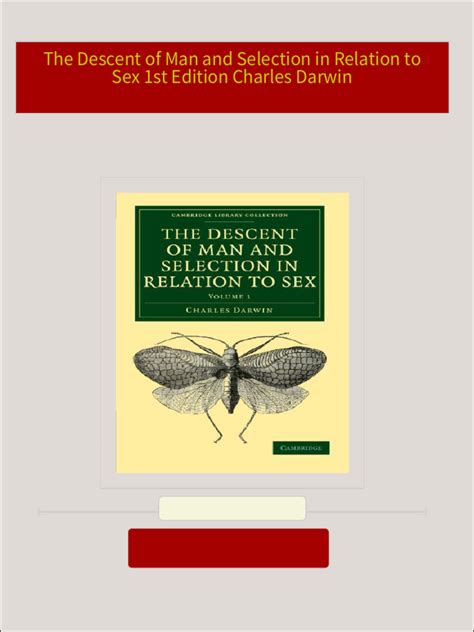 The Descent Of Man And Selection In Relation To Sex 1st Edition Charles