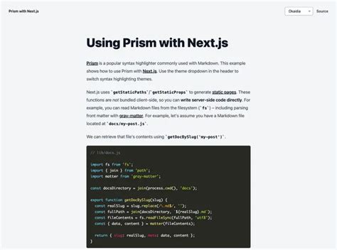 nextjs prism markdown tailwind resources