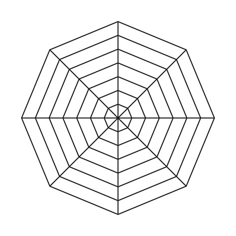 Radar Or Spider Diagram Template Blank Radar Chart Simple Flat Graph