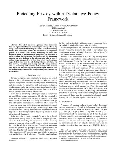 Fillable Online Protecting Privacy With A Declarative Policy Framework