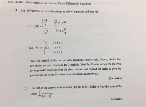 Solved Mech2407 Multivariable Calculus And Partial