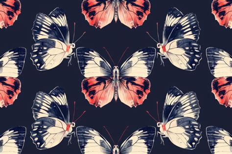 Seamless Pattern With Butterfly Premium Ai Generated Image