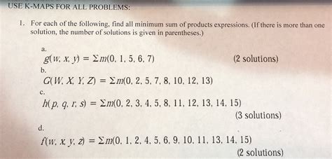 Solved For Each Of The Following Find All Minimum Sum Of