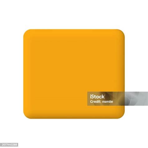 벡터 3d 노란색 사각형 말풍선 아이콘 흰색 파스텔 배경에 고립 2월에 대한 스톡 벡터 아트 및 기타 이미지 2월 3차원 형태 개념 Istock