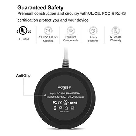 Vogek 6 Port Usb Charger Desktop Charging Station With Smart Identification Silver Pricepulse