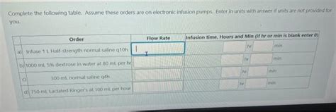 Solved Complete The Following Table Assume These Orders Are