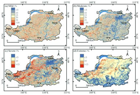 Spatial Pattern Of Drought Frequencies For Various Drought Grades Download Scientific Diagram