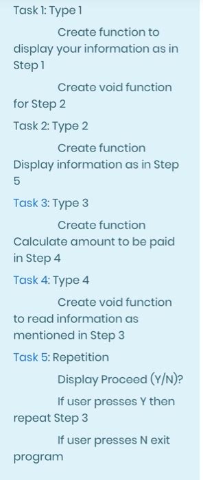Solved Task 3 Type 3 Create Function Calculate Amount To Be
