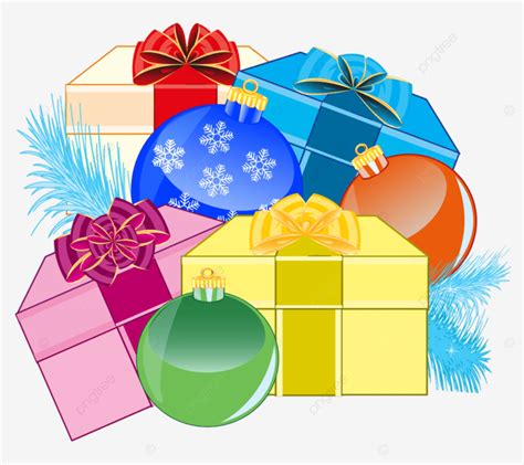 새해 전나무와 선물의 장식을위한 벡터 일러스트 레이 션 장난감 즐거움 절연 그만큼 Png 일러스트 및 벡터 에 대한 무료 다운로드 Pngtree