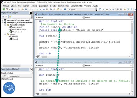 Curso Excel Vba Y Macros Cap 16 Ámbito De Las Variable Tiempo De Vida Y Variables