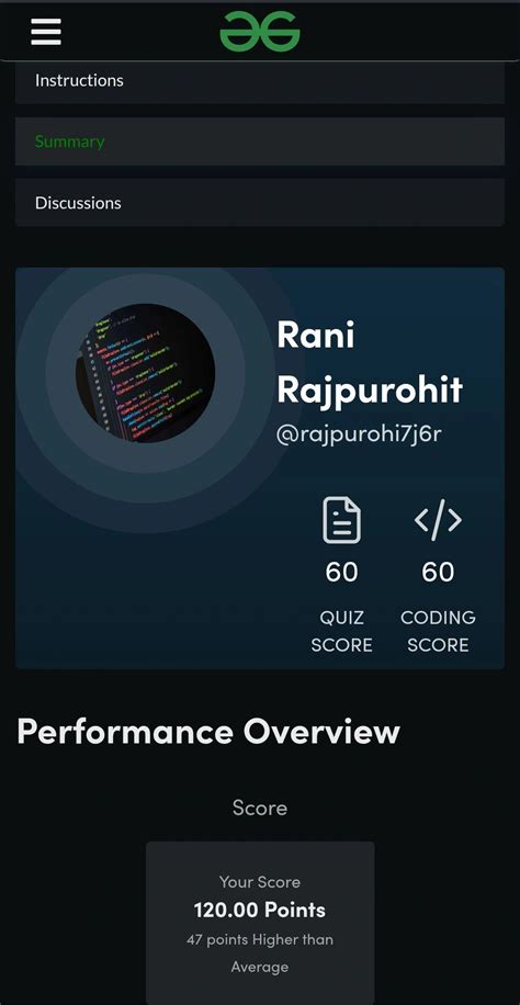 Rani Rajpurohit On Linkedin Codingjourney Jobathon Geeksforgeeks Nevergiveup