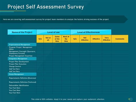 Project Priority Assessment Model Project Self Assessment Survey Ppt
