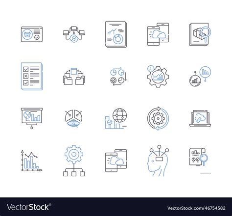 Data And Devices Outline Icons Collection Vector Image